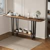 VECELO Modern Narrow Console Tables 70.8 in. L Rectangle Wood Console Table with Shelves, Sofa ...