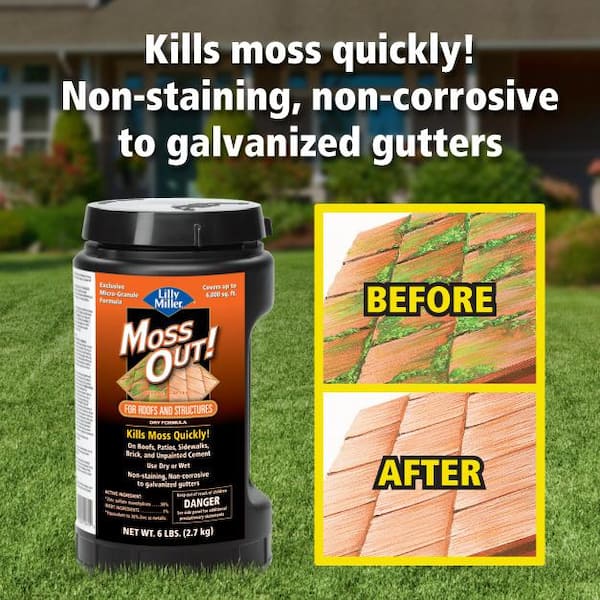 Moss Out! 6 lb. 6,000 sq. ft. Roof and Walkway Moss Killer Granules ...