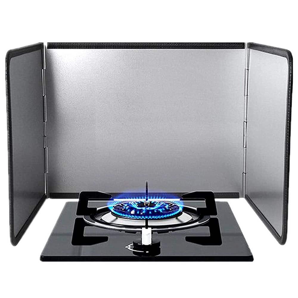 Wudkey 3-Sided Foldable Stainless Steel Splatter Guard, Nonstick Oil ...