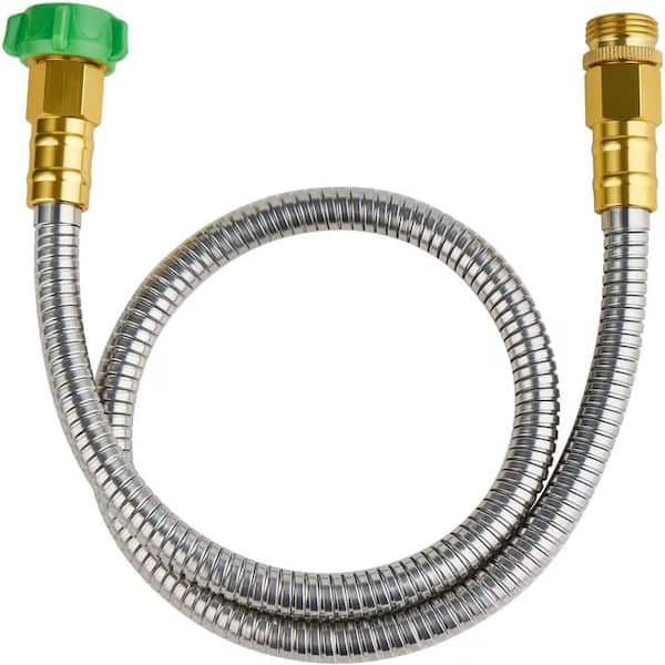 ITOPFOX 5/8 in. Dia x 3 ft. 304 Stainless Steel Short Garden Hose with ...