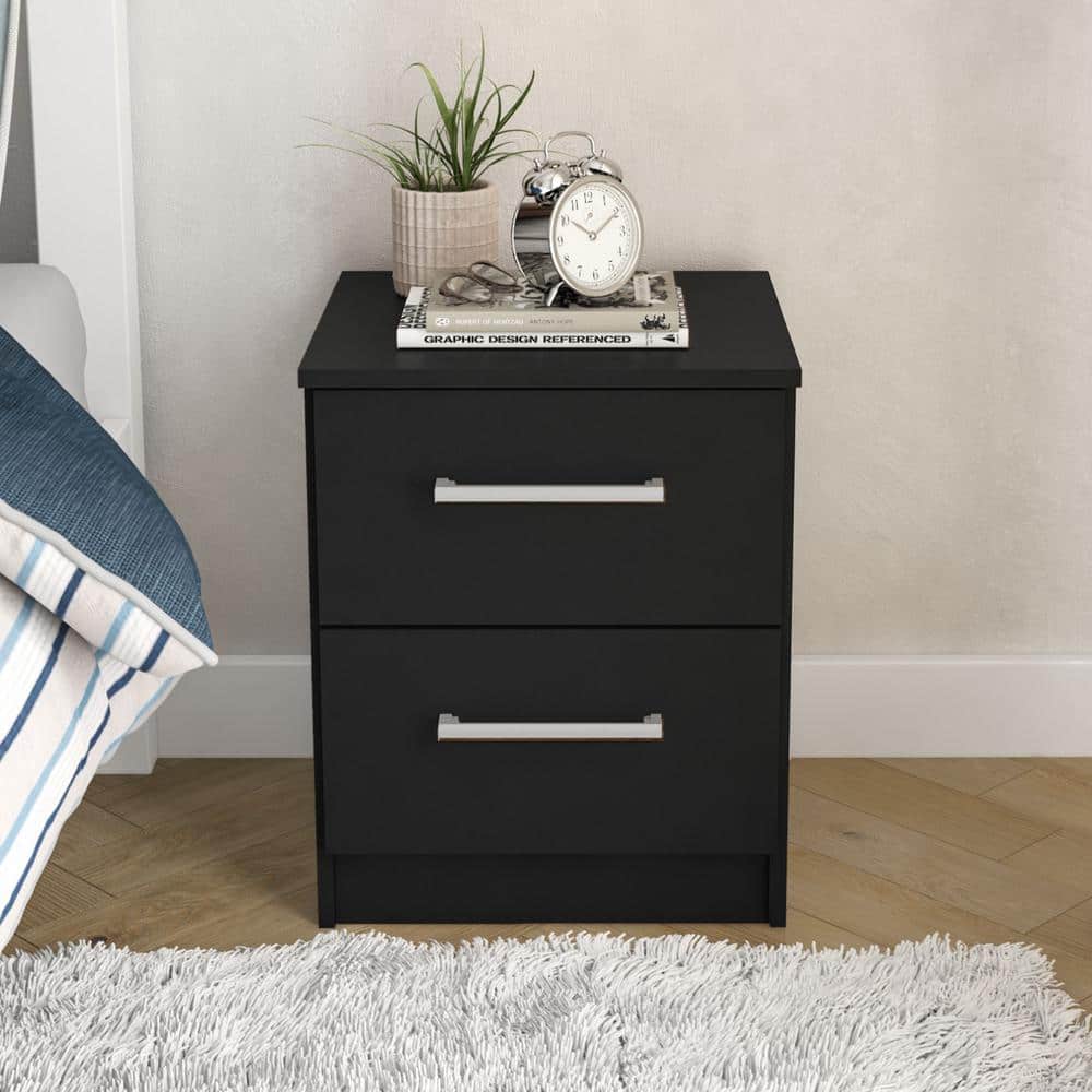 Polifurniture Juliette Black 2-Drawer Nightstand 402003780005 - The ...
