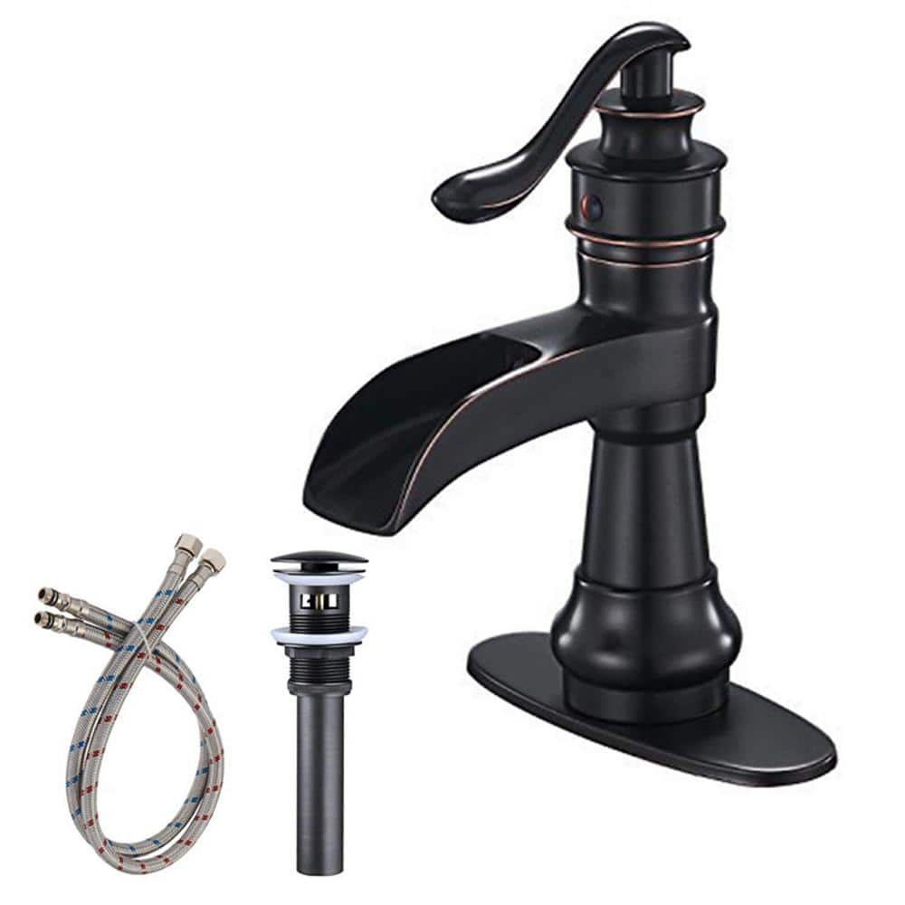 WELLFOR Single Handle Single Hole Slim Low Spout Bathroom Faucet with ...