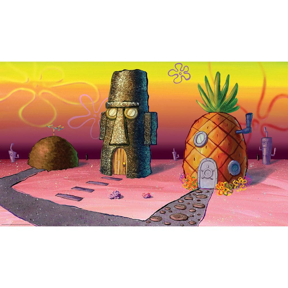 RoomMates RoomMates 72-in by 126-in SpongeBob SquarePants Sunset Pink ...