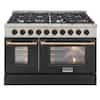 Kucht Custom KNG 48 in. 6.7 cu. ft. LP Ready Double Oven Gas Range with ...