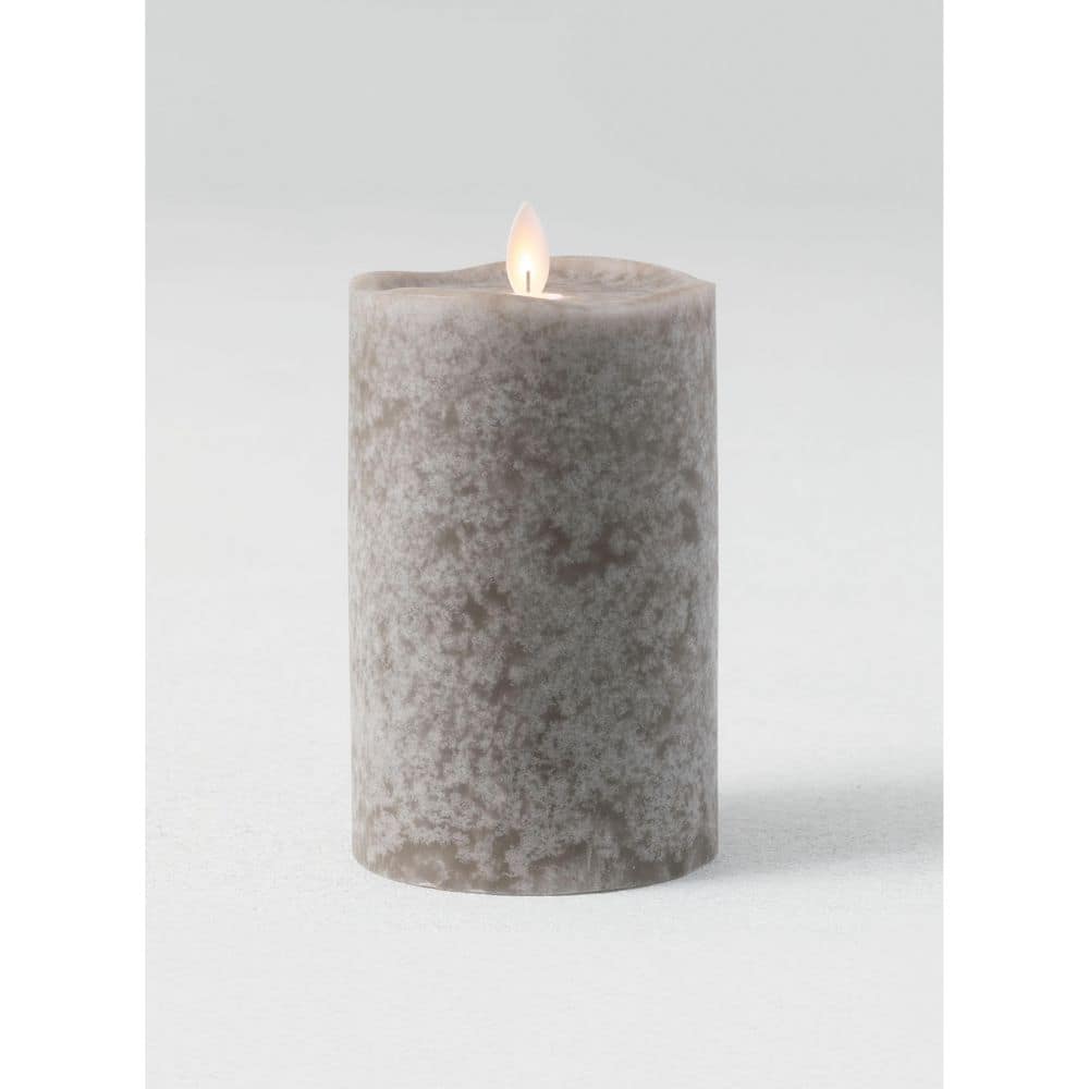 SULLIVANS 6 in. Gray Mottled LED Pillar Candle MGT817406CG - The Home Depot