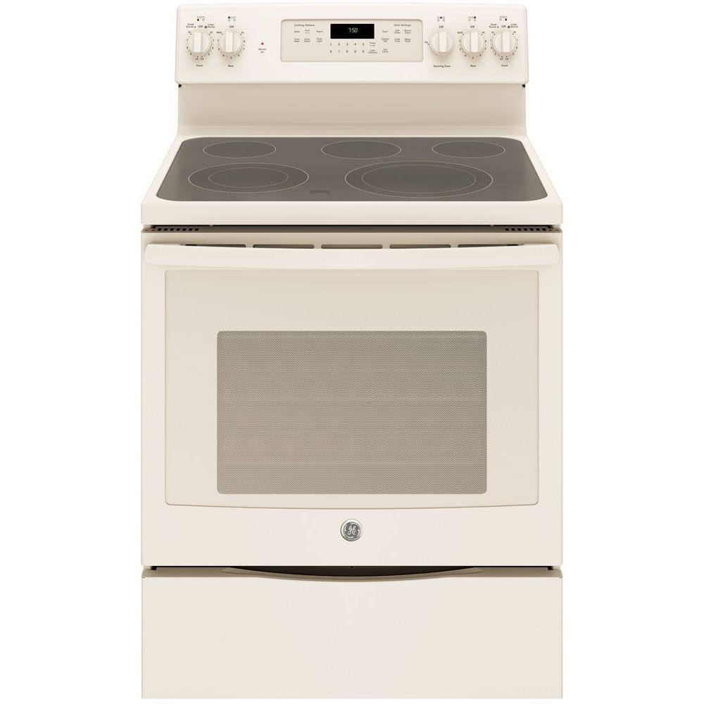 GE 5.3 cu. ft. Electric Range with Self-Cleaning Convection Oven in ...