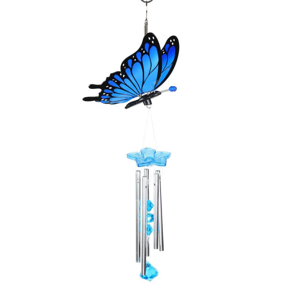 Exhart WindyWing Butterfly Blue Ombre Plastic Wind Chimes 40446 - The ...