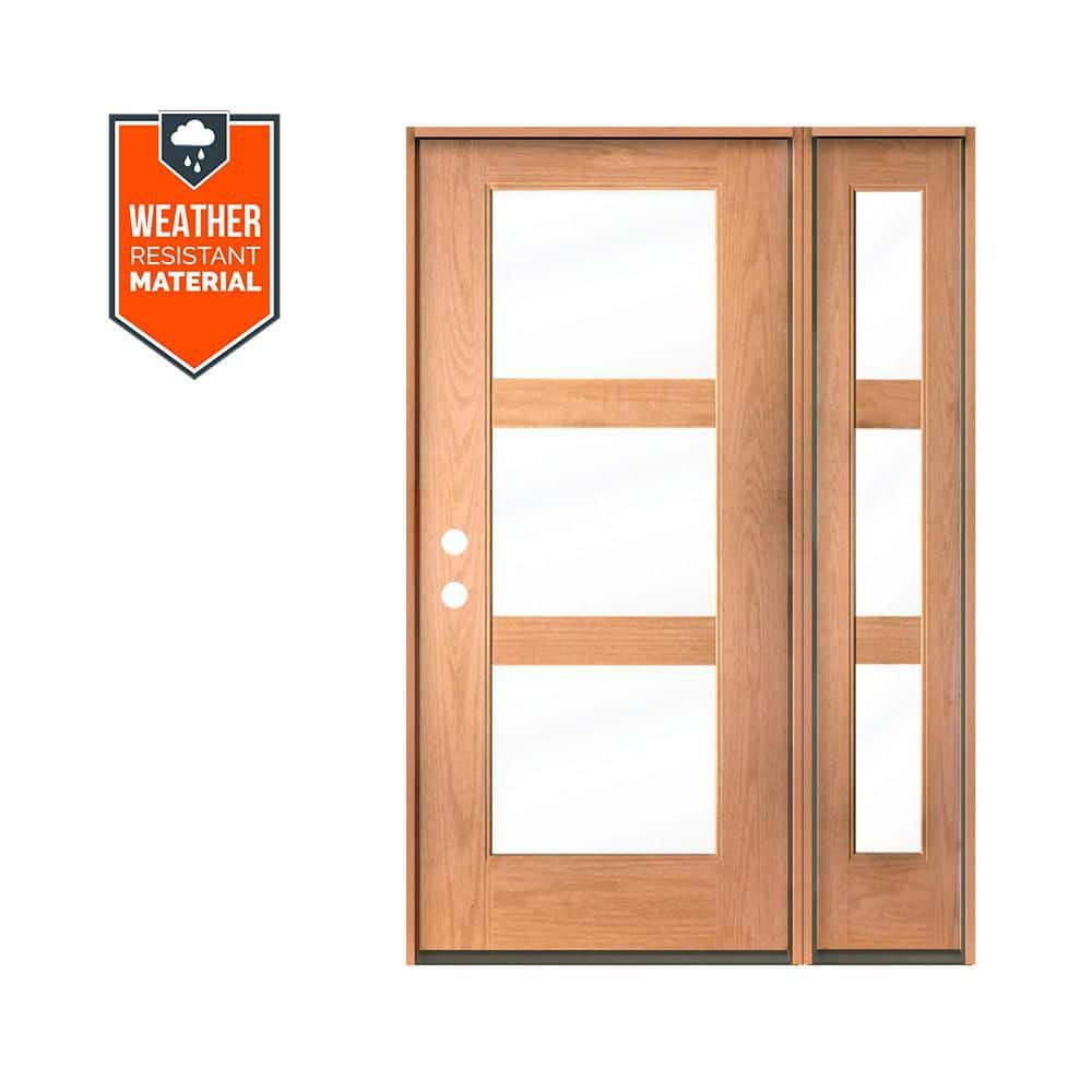 Krosswood Doors BRIGHTON Modern 50 in. x 79 in. 3-Lite Right-Hand ...