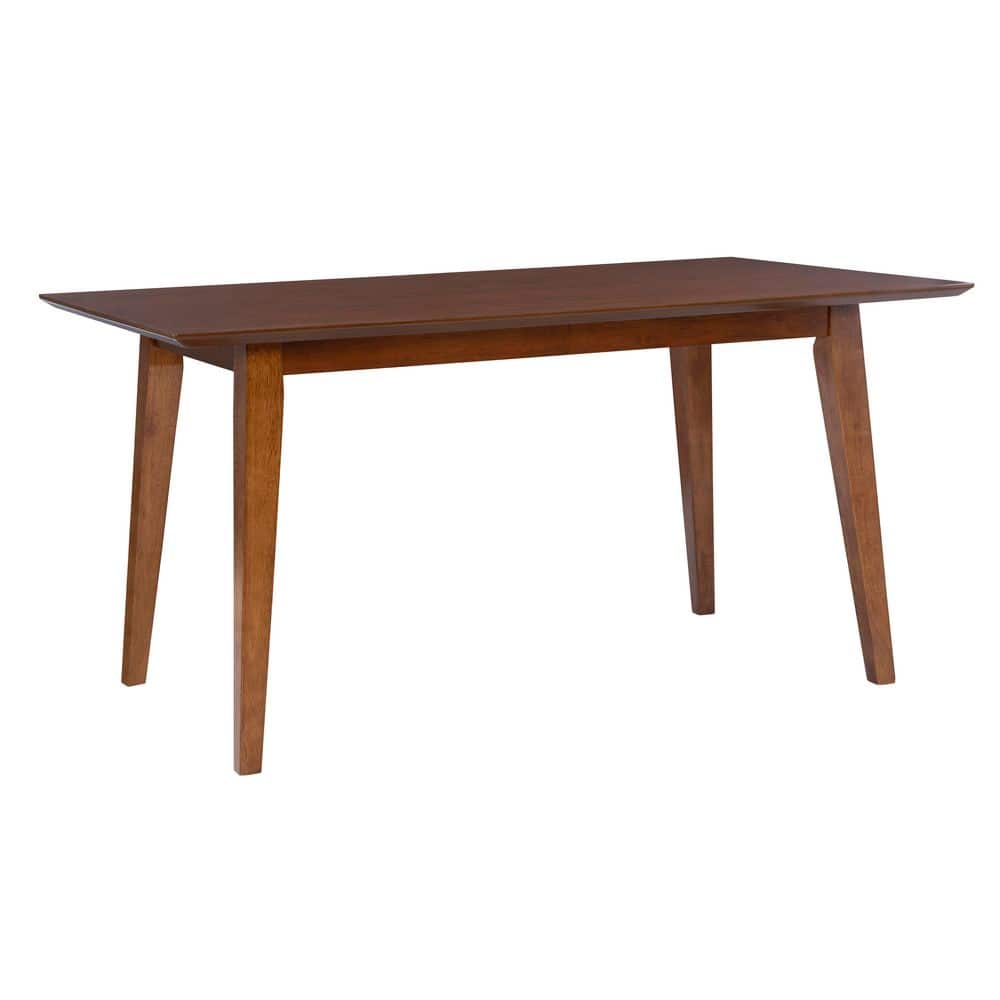 Linon Home Decor Marlene Brown Wood 60 in. 4-Legs Dining Table Seats-6 ...