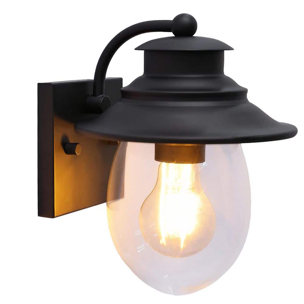 PUDO 7.4 in. 1-Light Modern Black LED Bathroom Vanity Light with High ...