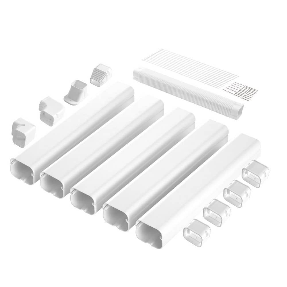 SKYSHALO Mini Split Line Set Cover 3 in. W 10 ft. L, PVC Decorative ...