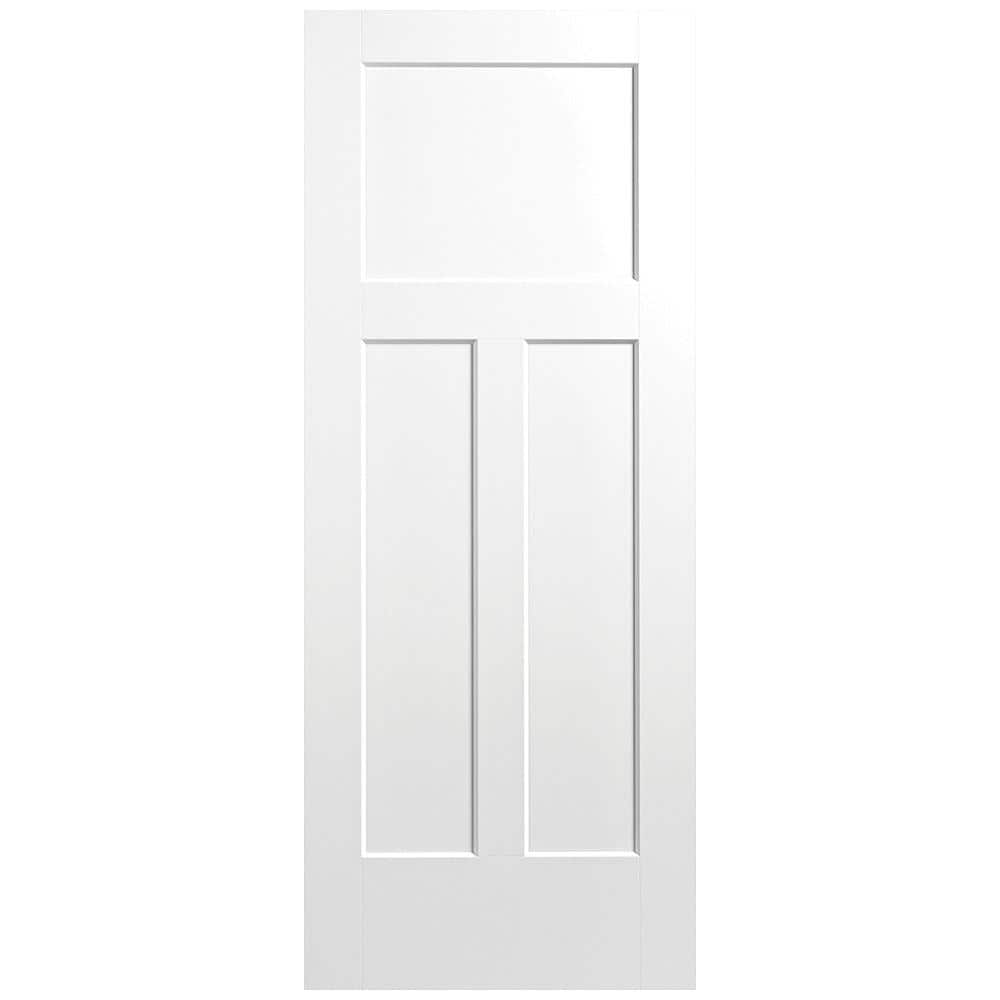Masonite 32 in. x 80 in. 3-Panel Winslow Single Bore Solid Core Ultra ...