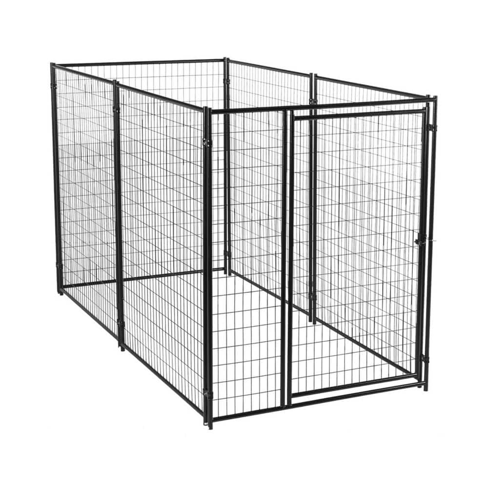 Lucky Dog Welded Wire 6 ft. H x 5 ft. W x 10 ft. L Black Metal Modular ...