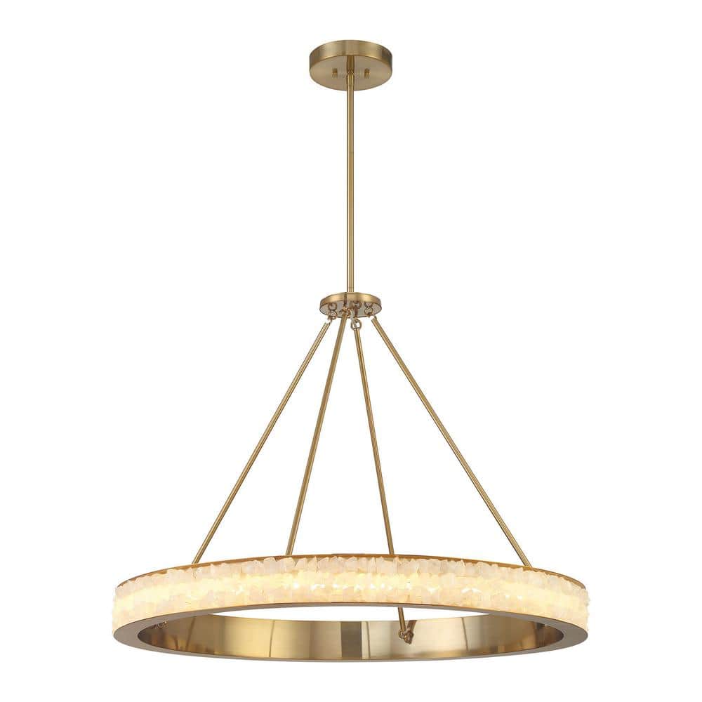 Minka Lavery Divinely 35-Watt 1-Light 36 in. Celeste Brass Integrated ...