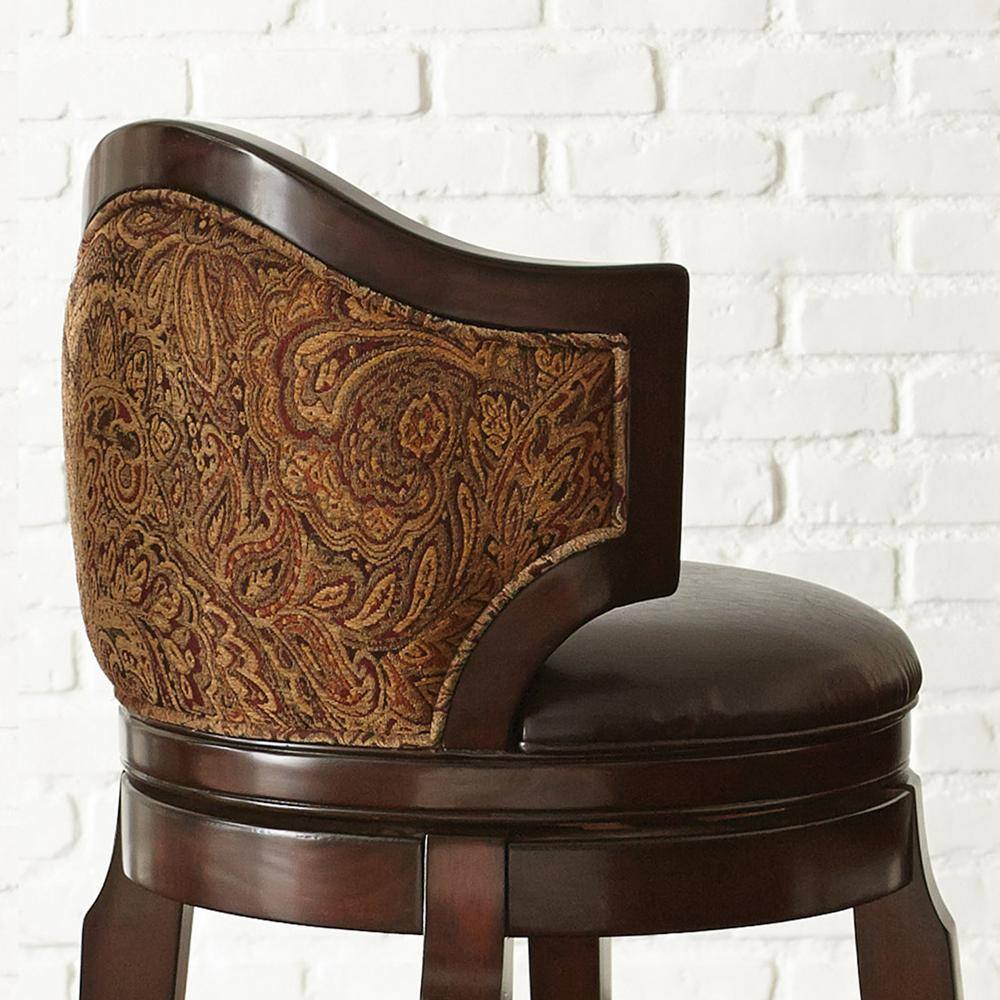 Steve Silver Jasper Bar Chair 42 In. Solid Wood With Curved Back In ...