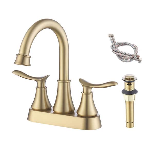cobbe Rotatable 4 in. Centerset Double Handle Bathroom Faucet with ...