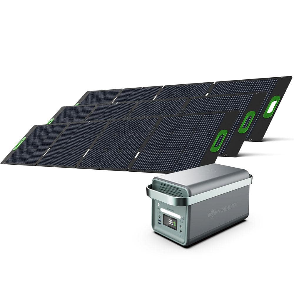 YOSHINO Solid-State Solar Battery Generator 2,000W (1,326Wh) Button ...