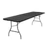 Cosco 96 in. Black Plastic Fold-in-Half Folding Banquet Table ...