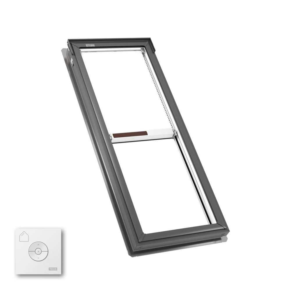 VELUX 21 in. x 54-7/16 in. Fixed Deck Mount Skylight with Laminated Low-E3 Glass, White Solar ...