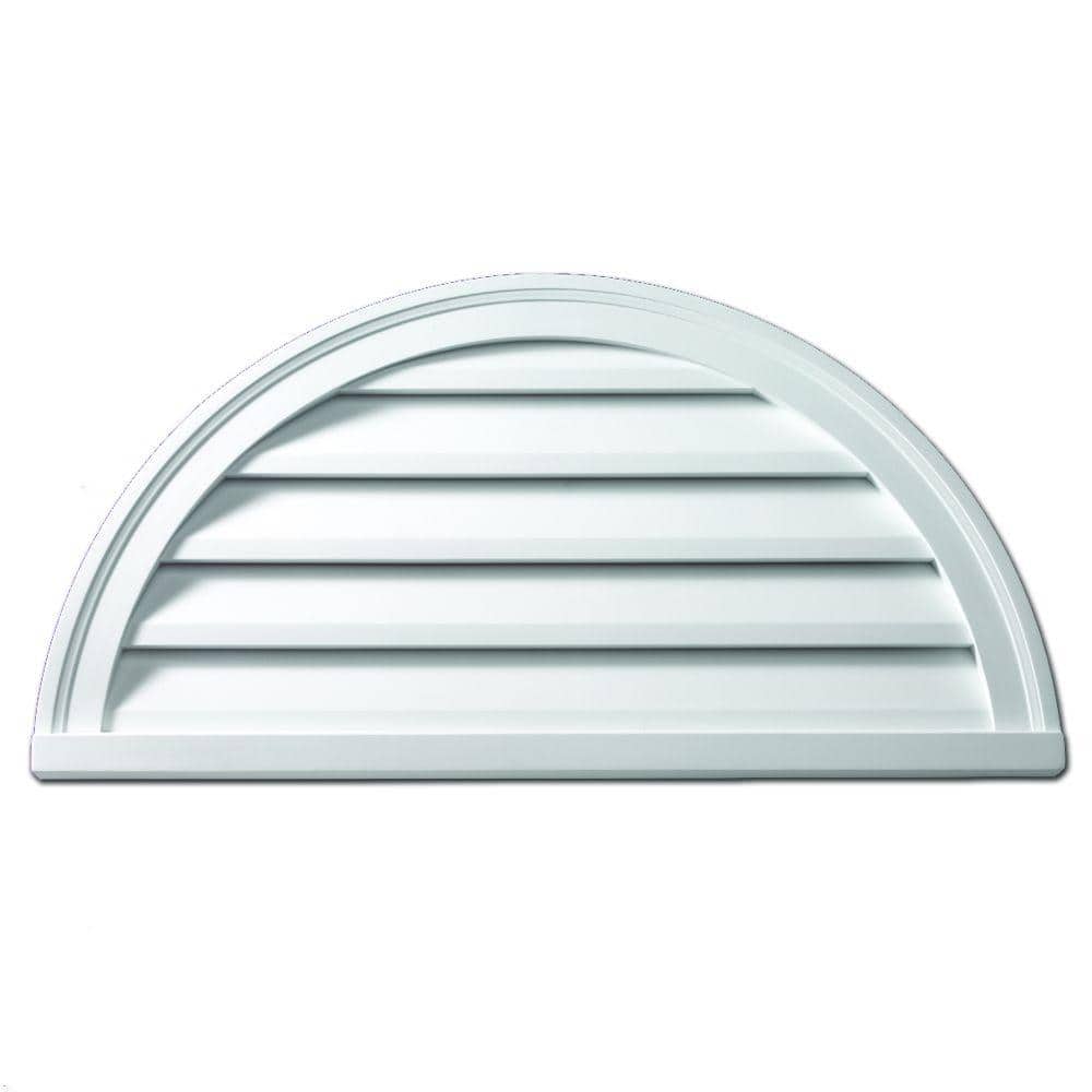 Fypon 28 in. x 14 in. Half Round Polyurethane Weather Resistant Gable ...