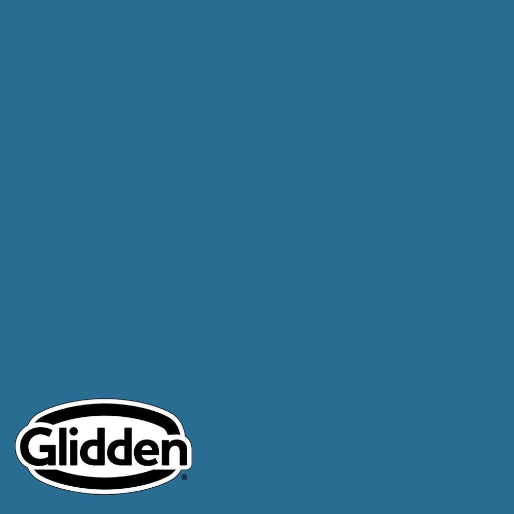 Glidden Premium 5 gal. PPG1158-6 Blue Oasis Satin Exterior Latex Paint ...