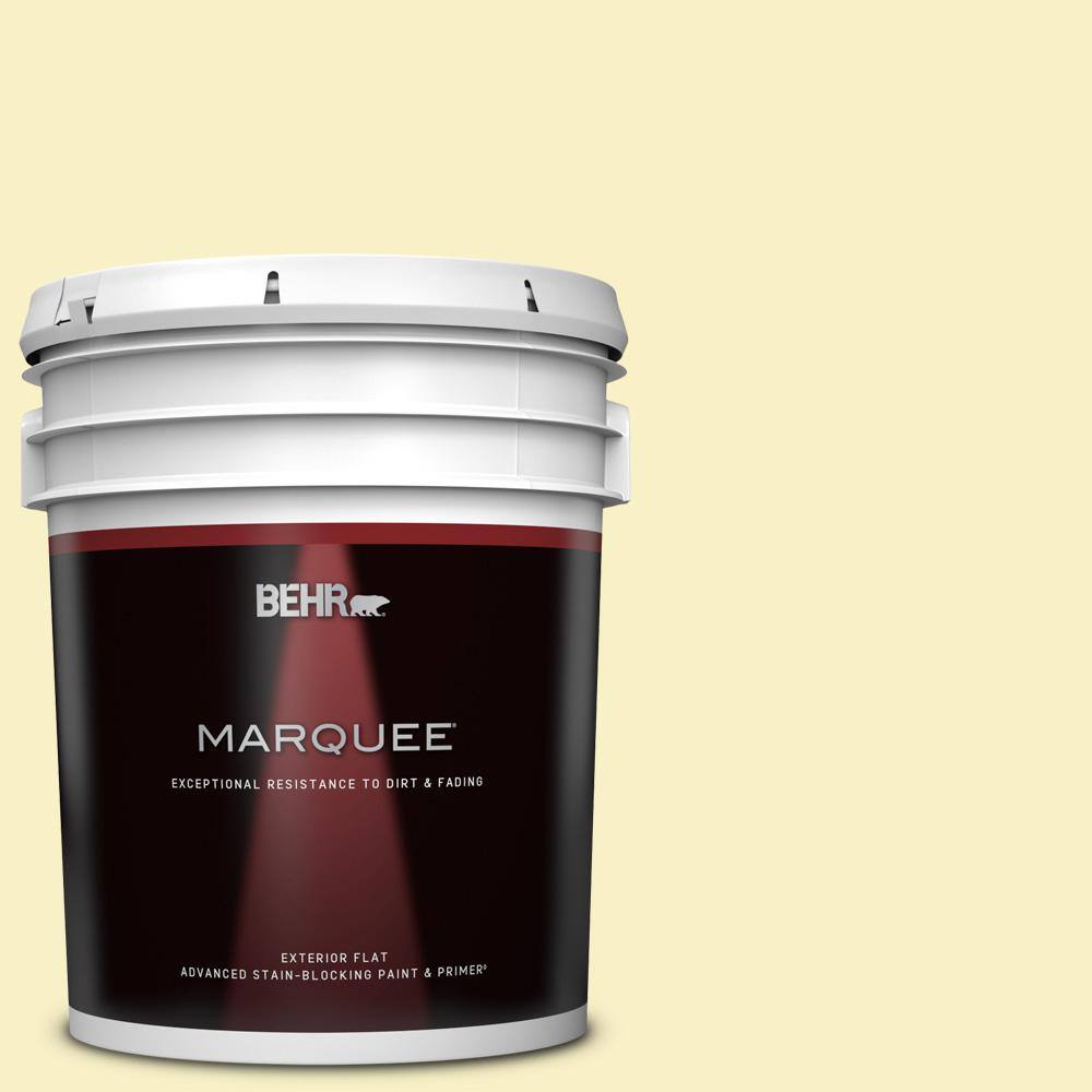 BEHR MARQUEE 5 gal. #400A-1 Candlelight Yellow Flat Exterior Paint ...