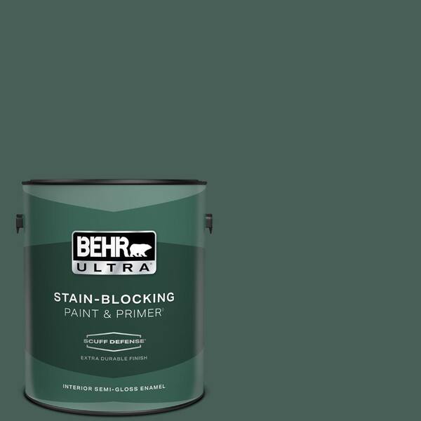 BEHR ULTRA 1 gal. #M440-7 Rainforest Extra Durable Semi-Gloss Enamel ...