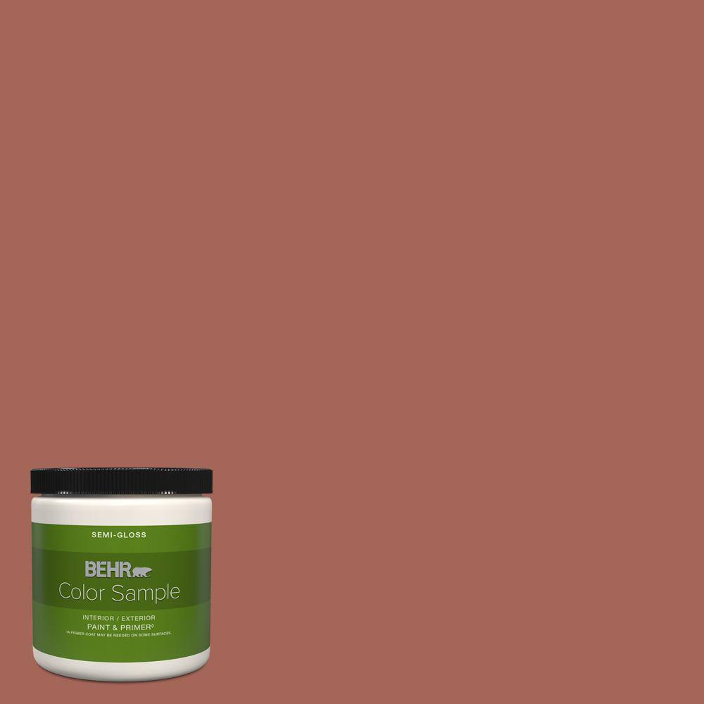 BEHR PREMIUM PLUS 8 oz. #HDC-CL-08 Sun Baked Earth Semi-Gloss Interior ...