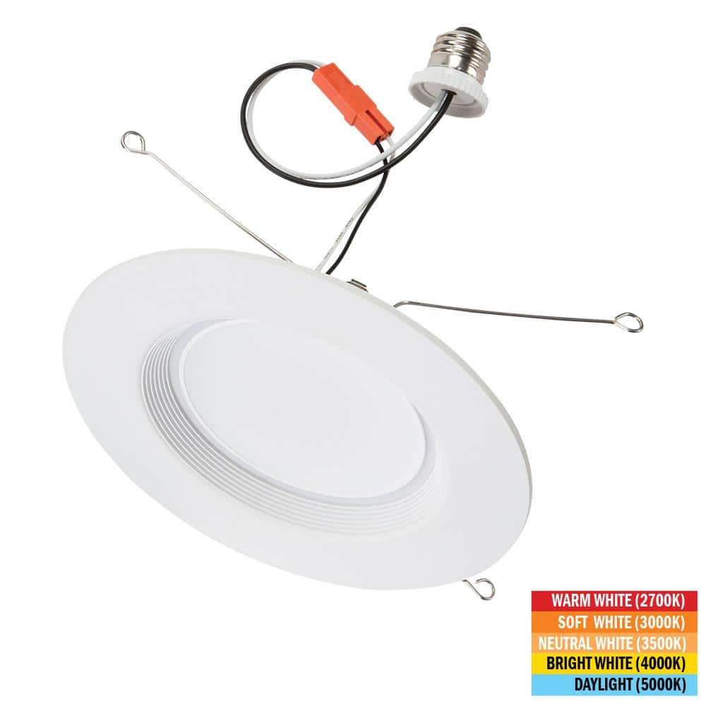 Commercial Electric 6 in. Retrofit Downlight Adjustable CCT Press Lens ...