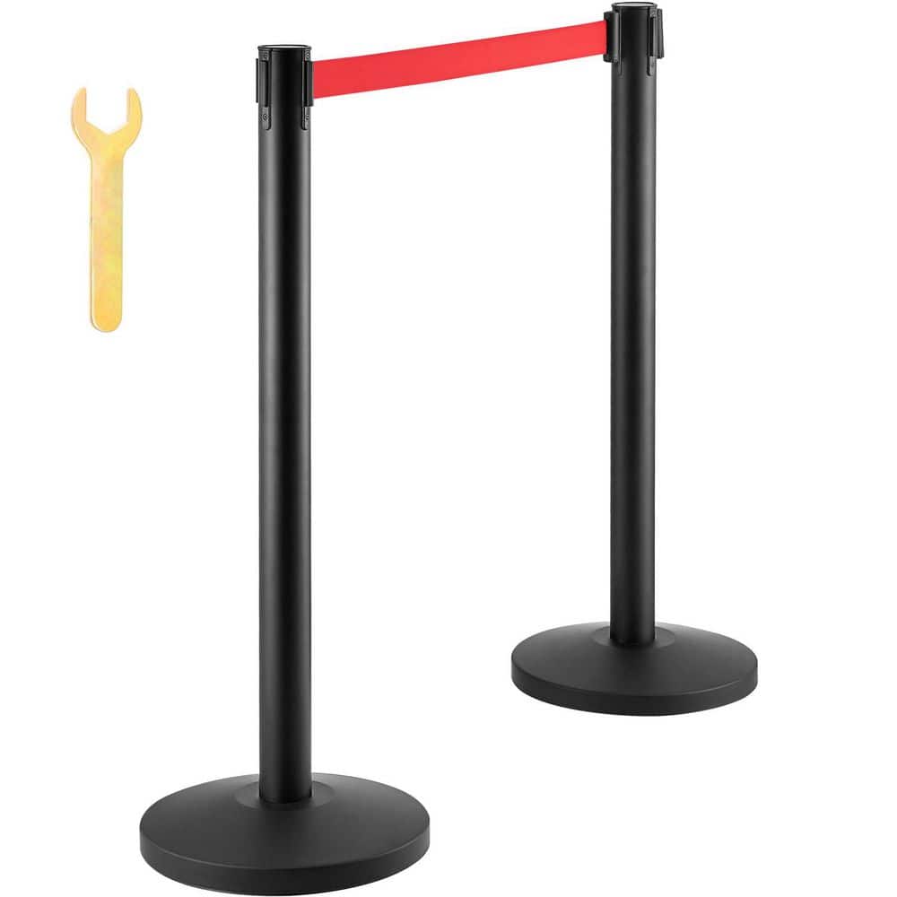 SKYSHALO Crowd Control Stanchions 2-Pack Crowd Control Barriers Carbon ...