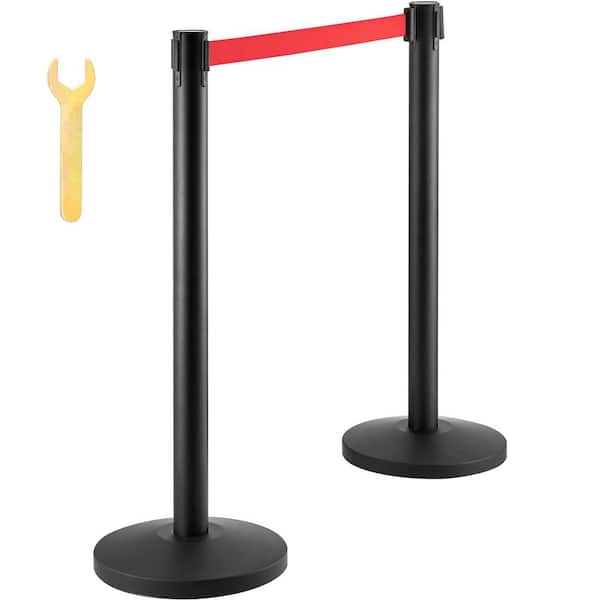 SKYSHALO Crowd Control Stanchions 2-Pack Crowd Control Barriers Carbon ...
