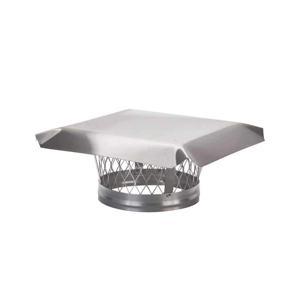 HY-C 8 in. Round Clamp-On Single Flue Liner Chimney Cap in Stainless ...