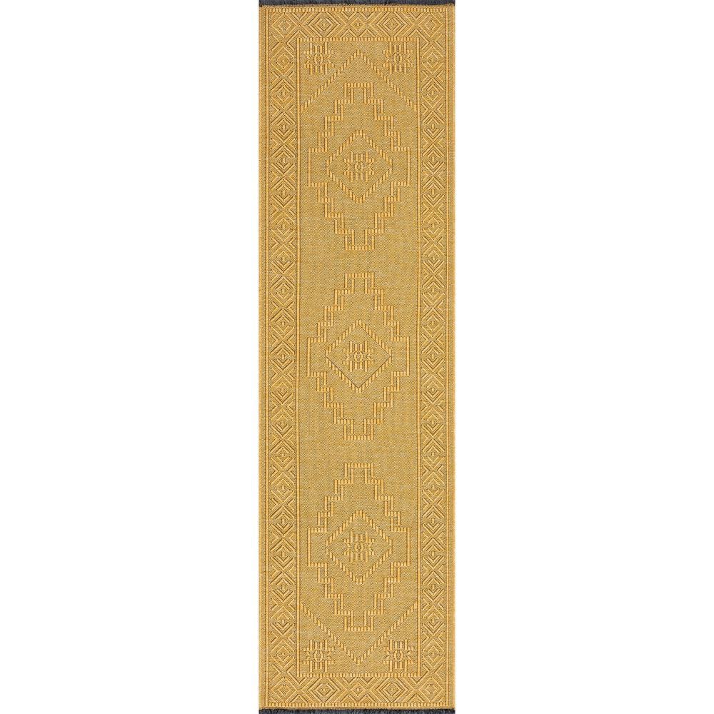 Tayse Rugs Alma Gold 2 ft. x 8 ft. Moroccan Machine Washable Indoor ...