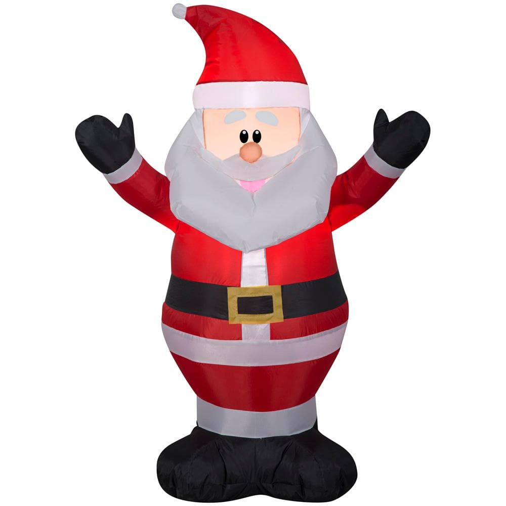 Home Accents Holiday 3.5 ft. Pre-Lit Airblown Inflatable Santa 115634 ...