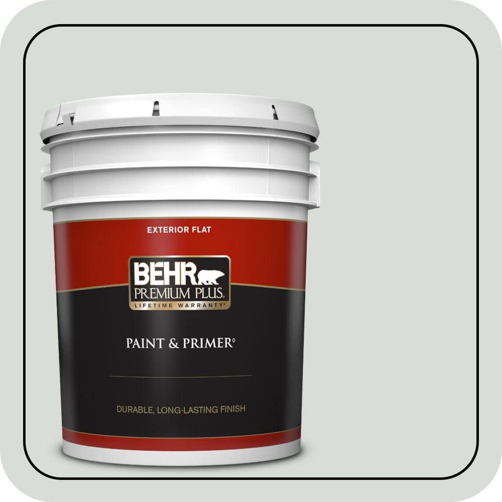 BEHR PREMIUM PLUS 5 gal. #PPL-66 Iced Slate Flat Exterior Paint ...