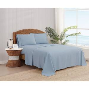 Oceanfront Resort Solid Percale Cotton White 5 Piece Split King Sheet ...