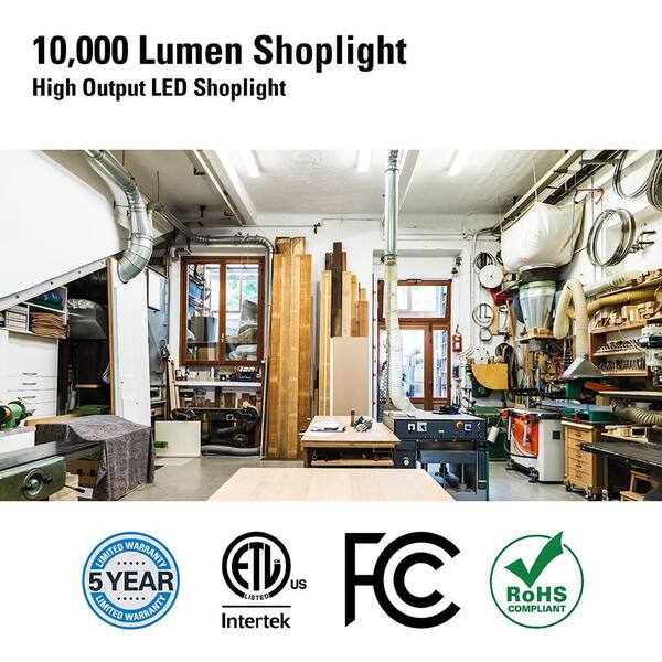 Metalux SHP 46 in. 128-Watt Equivalent, 10000-Lumens Integrated LED ...