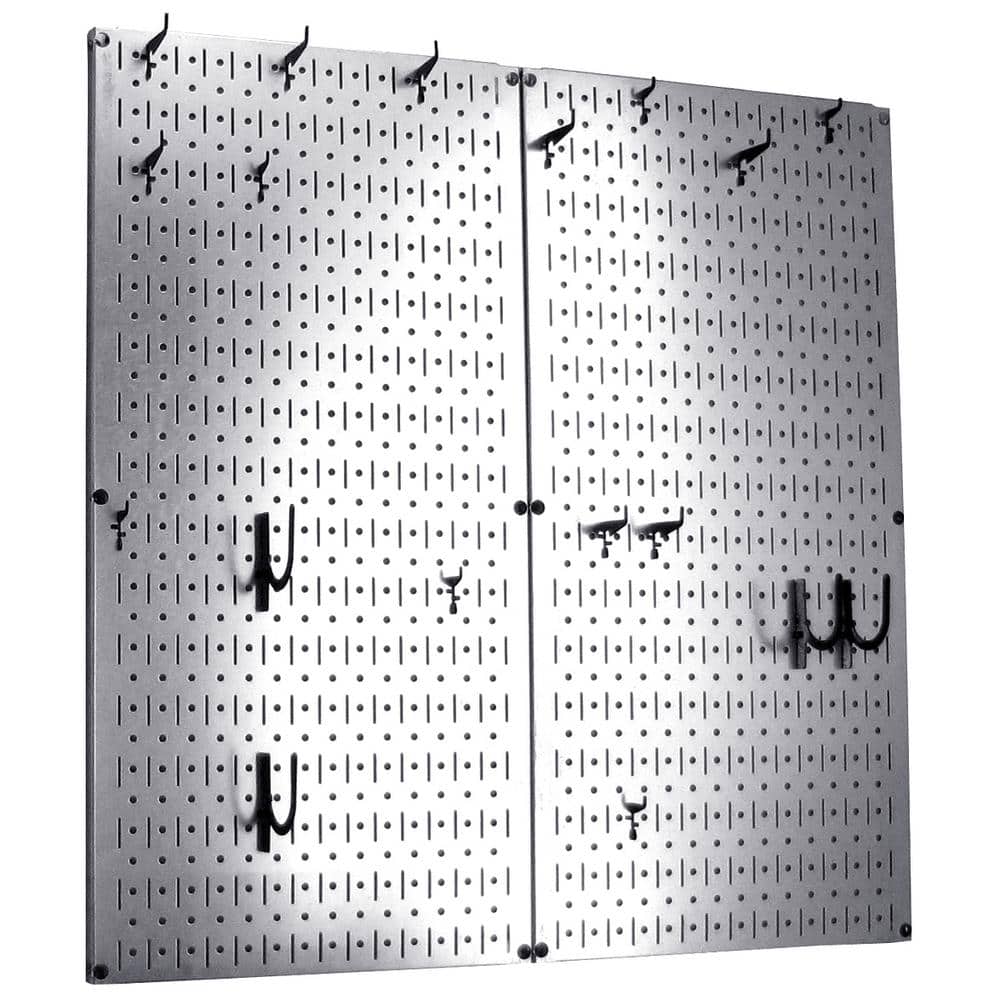 Wall Control Kitchen Pegboard 32 in. x 32 in. Steel Peg Board Pantry ...