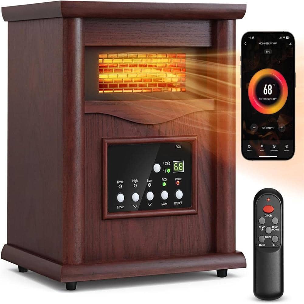 1500W Electric Space Heater with 3 Modes,12H Timer,Thermostat,Double ...
