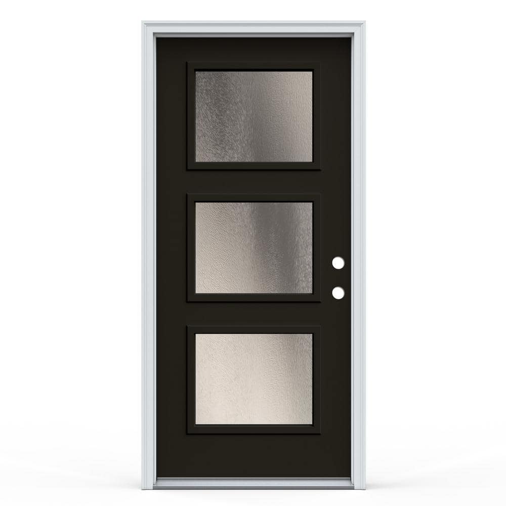 JELD-WEN 36 in. x 80 in. 3-Panel Equal Left-Hand/Inswing 3-Lite ...