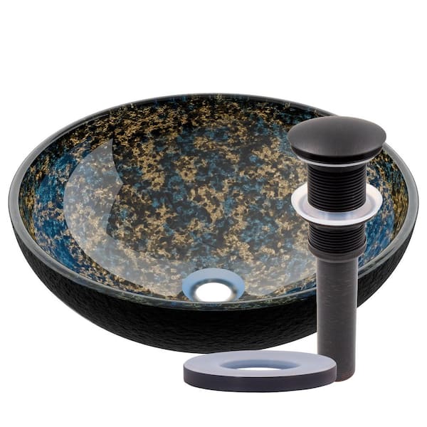 Novatto Cristallo Diamond 16 in. Vessel Bathroom Sink in Clear Crystal ...