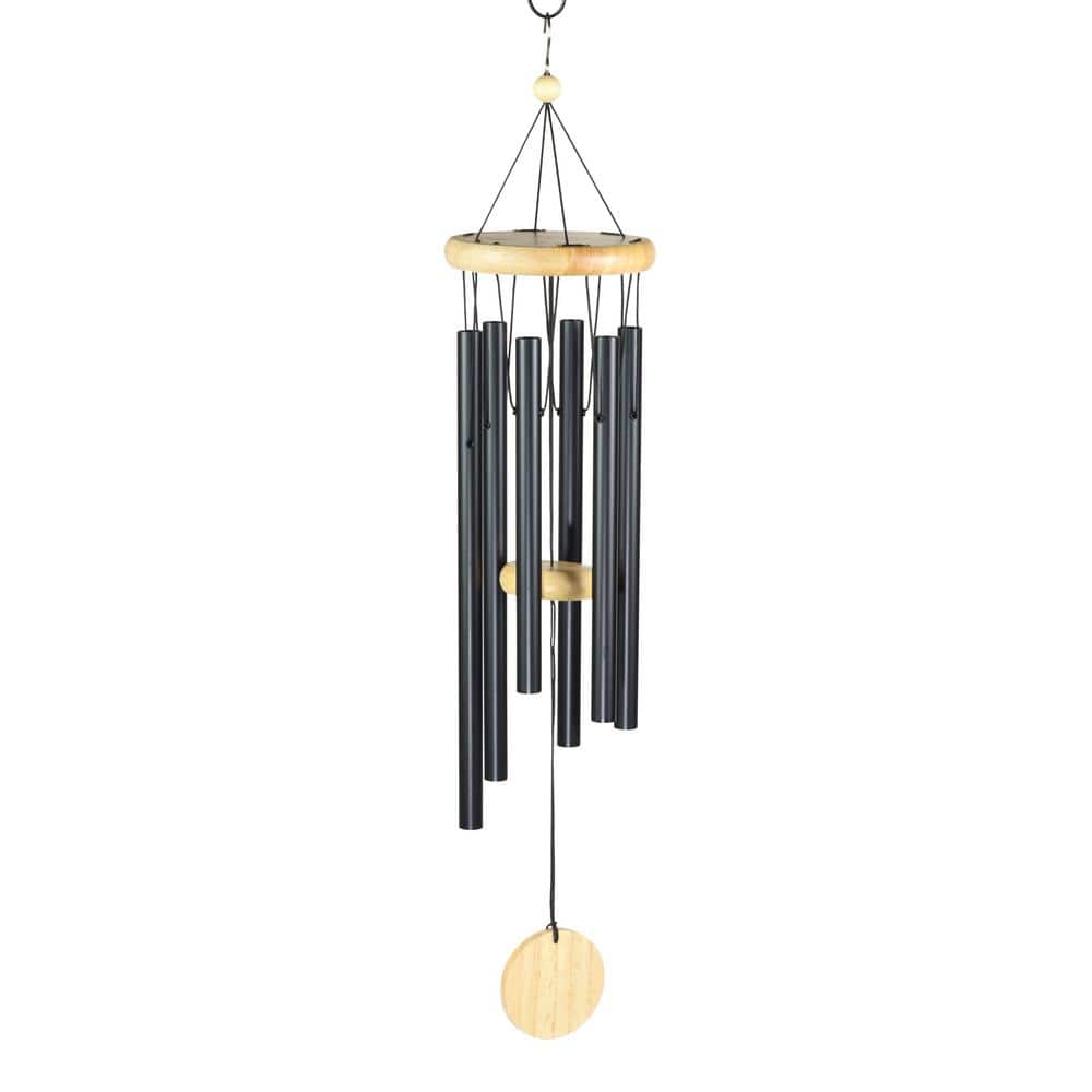Exhart Black Medium Metal Wind Chimes 78196-H - The Home Depot