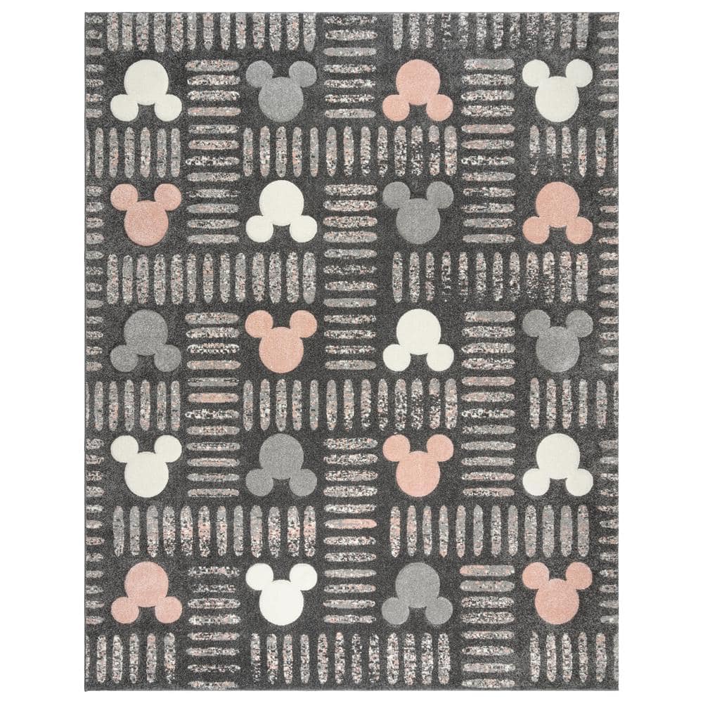 Disney Mickey Dark Gray/Pink 8 ft. x 10 ft. Mouse Bravo Strokes ...