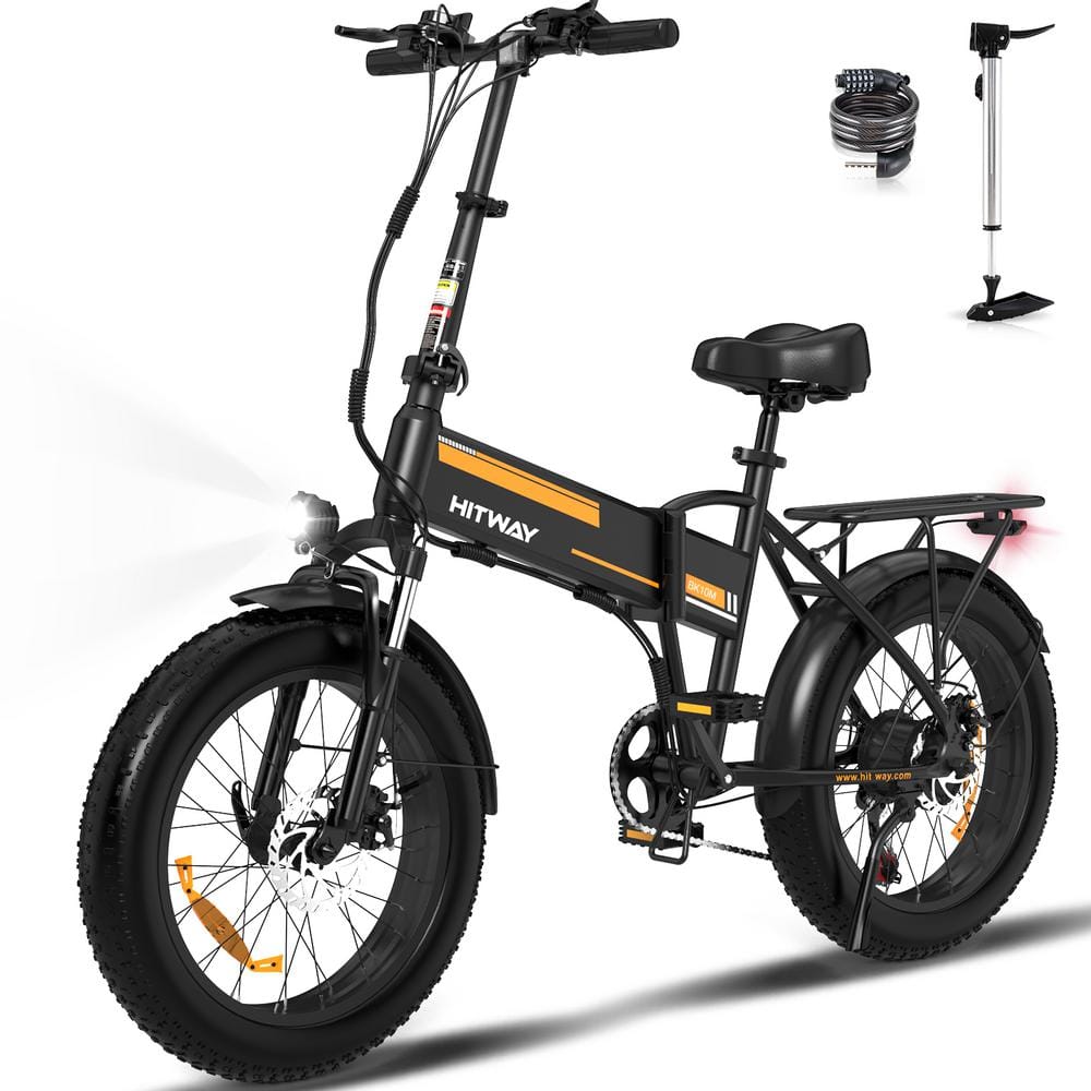 HITWAY 20 in. x 4 in. Fat Tire Mountain Electric Bike for Adults with ...