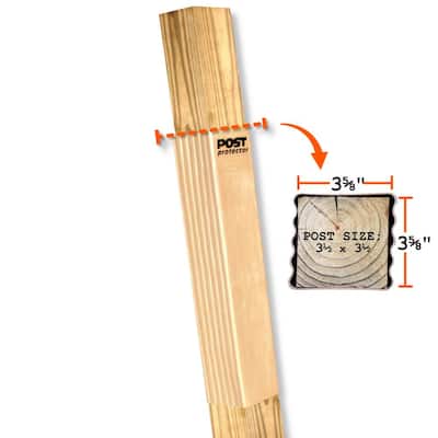 Post Protector 4 in. x 4 in. x 42 in. In-Ground Fence Post Decay ...