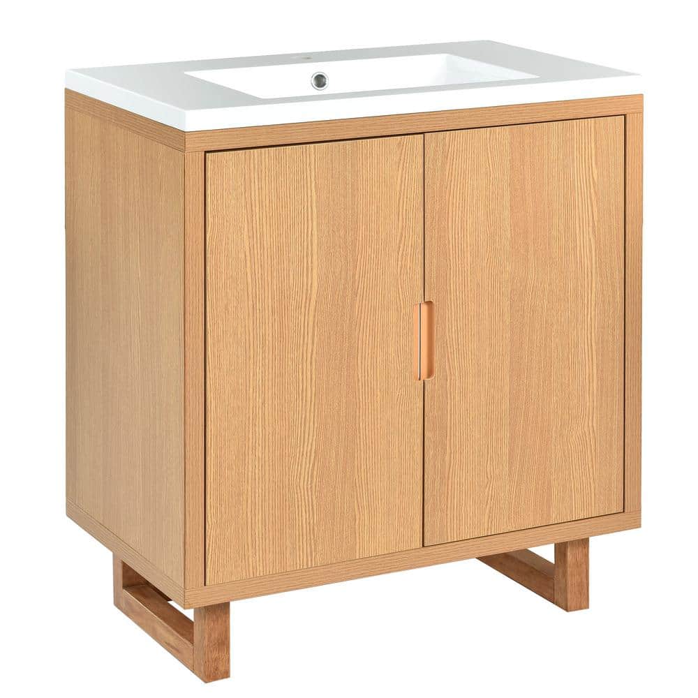 Tatayosi 30" Burly Wood Bathroom vanity Set with Sink, Combo Cabinet ...