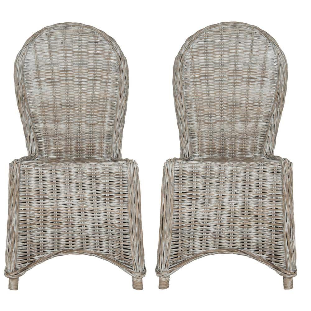 SAFAVIEH Idola White Washed Dining Chair (Set of 2) SEA7004A-SET2 - The ...