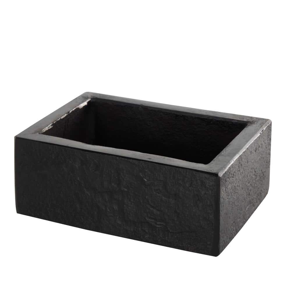Litton Lane Black Rectangle Marble Box with Textured Aluminum Knobs ...