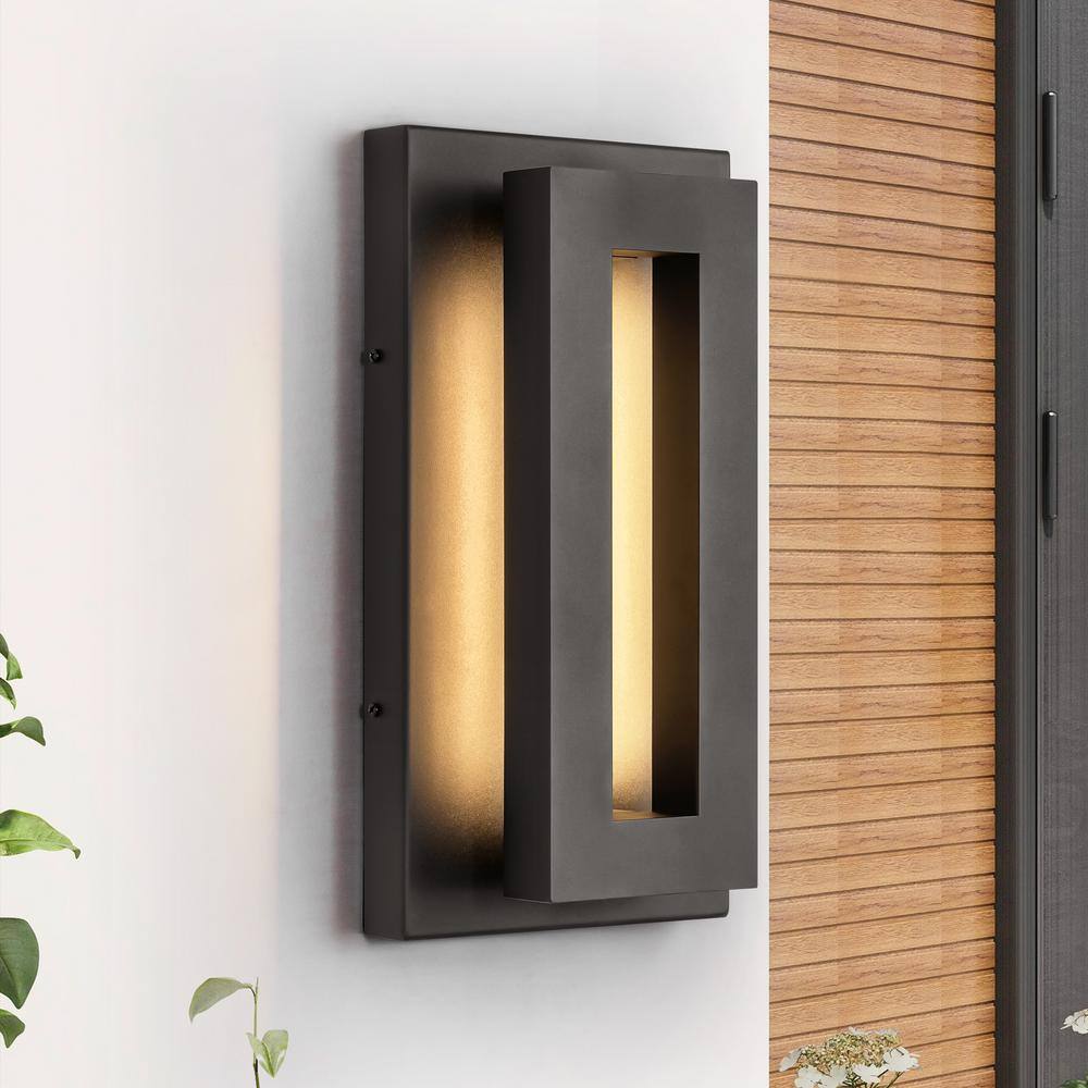 Rennnsan lsabella Contemporary Black Outdoor Hardwired Cylinder LED ...