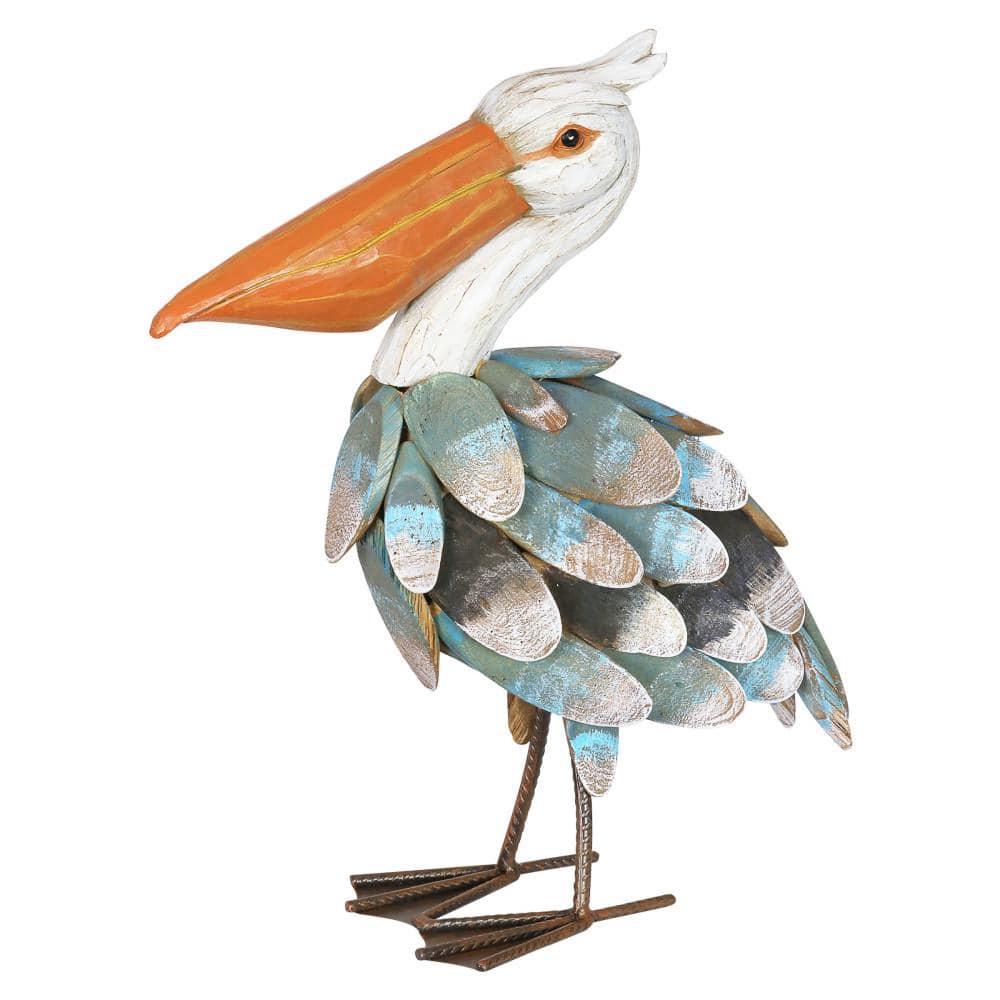 Exhart Wood and Metal Pelican Garden Statue 18342-RS - The Home Depot